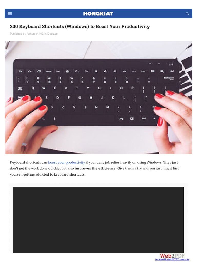 200 Keyboard Shortcuts | PDF | Computer Keyboard | Operating System ...