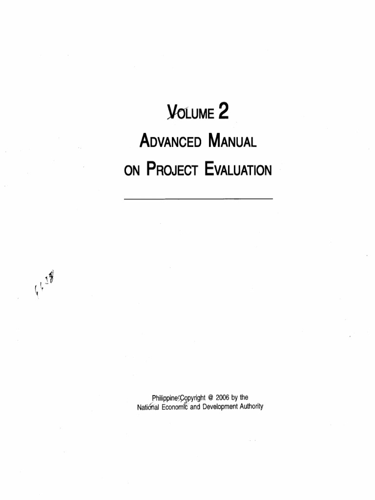 Advanced Manual On Project Evaluation - Vol 2 - 2006 PDF | PDF