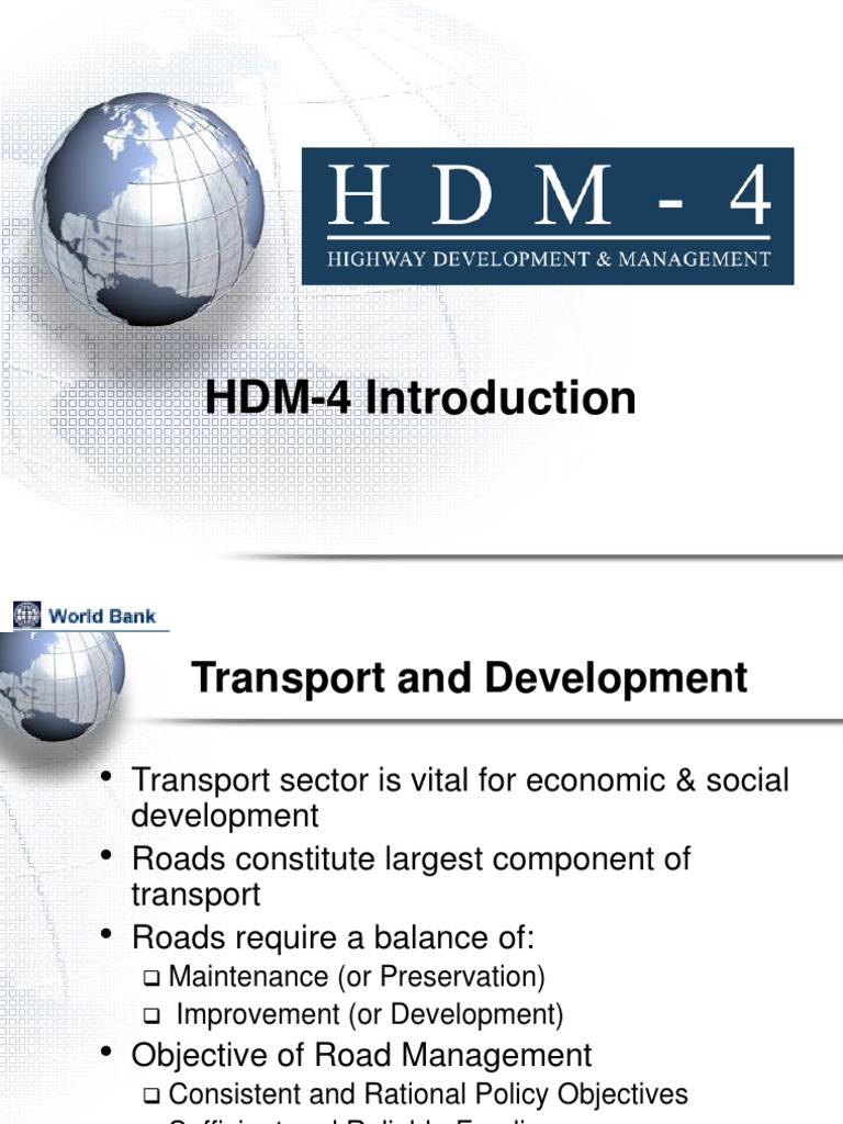 01HDM 4introduction2008 10 22 | PDF | Road | Road Surface