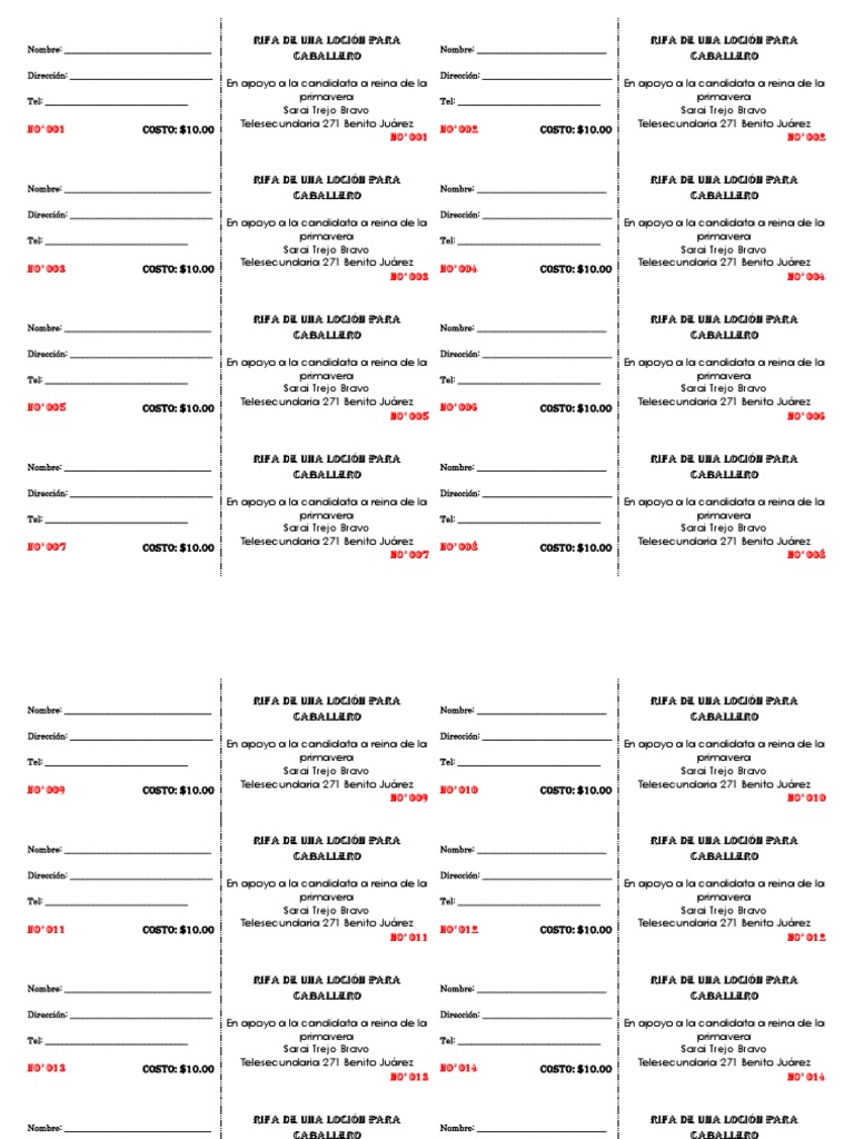 Boletos de Rifa | Escuelas | Universidades y colegios