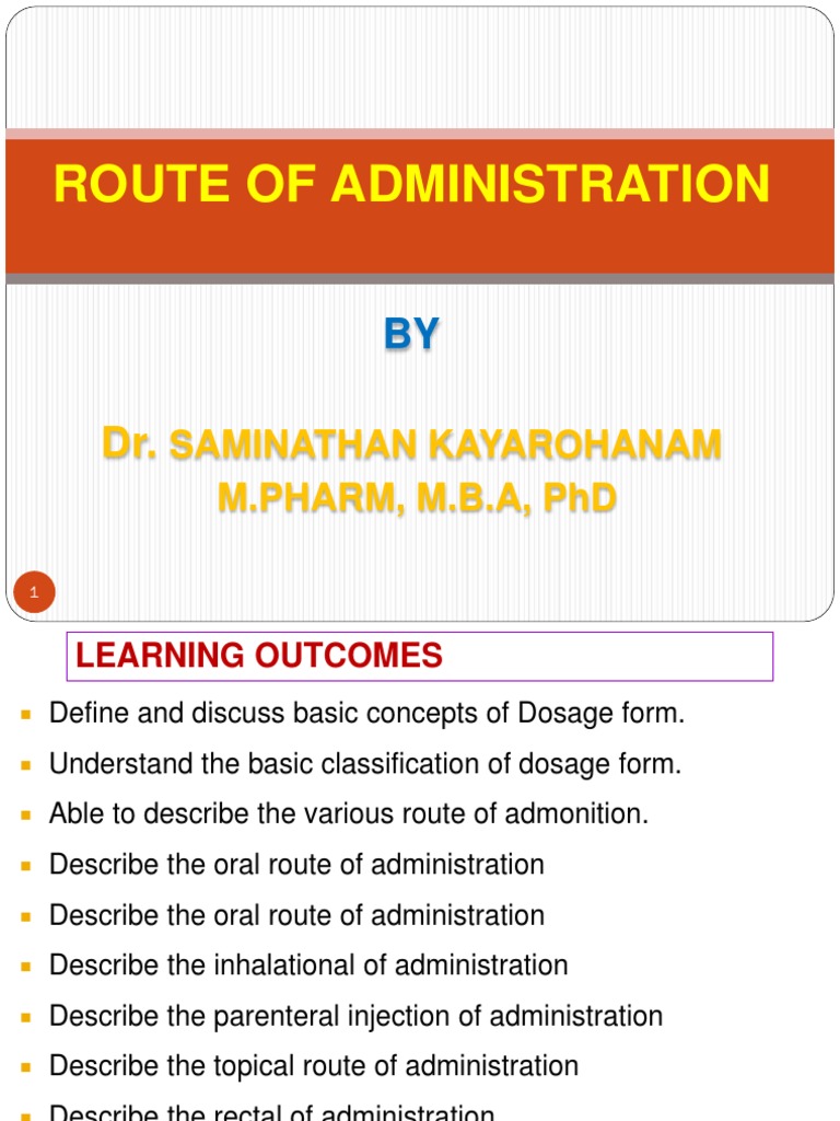 Classification of Drug Administration Routes | PDF | Medical Treatments ...