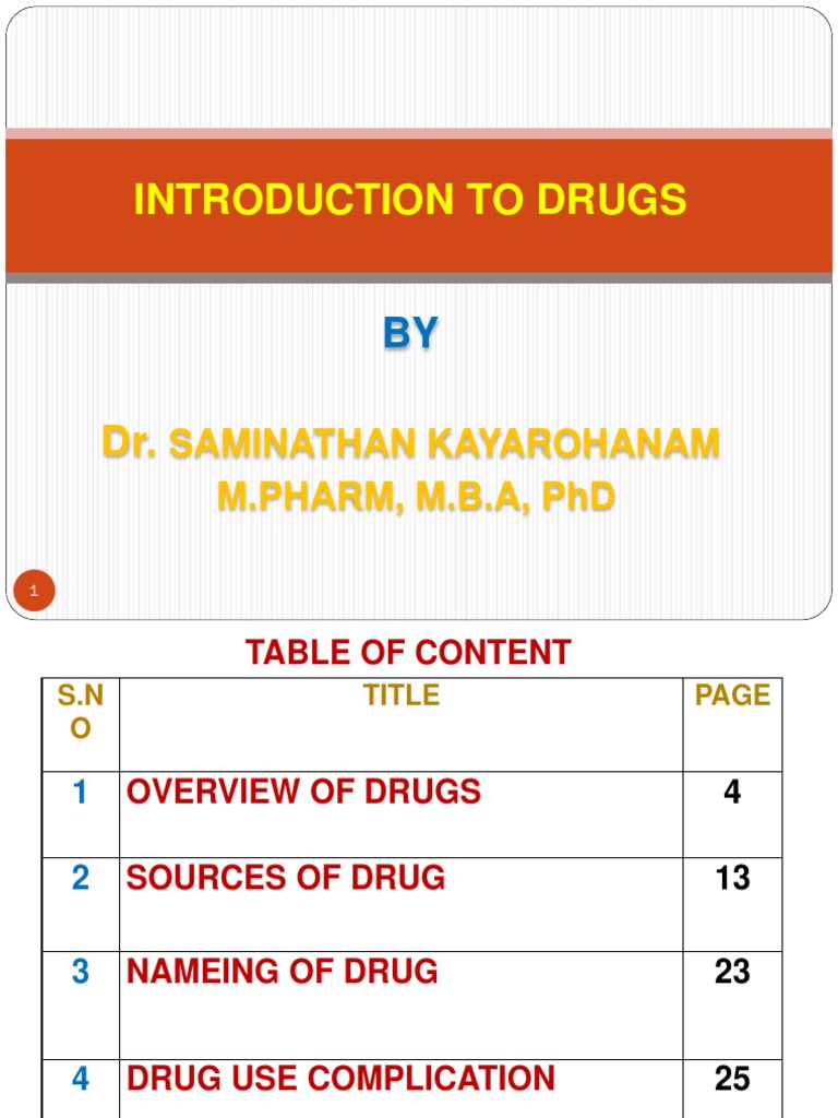 Introduction To Drugs | PDF | Substance Dependence | Pharmacology