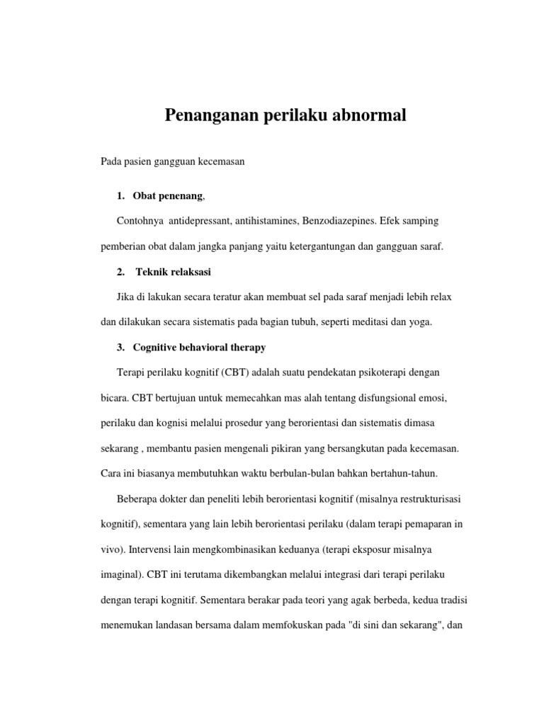Penanganan Perilaku Abnormal | PDF | Pengembangan Diri