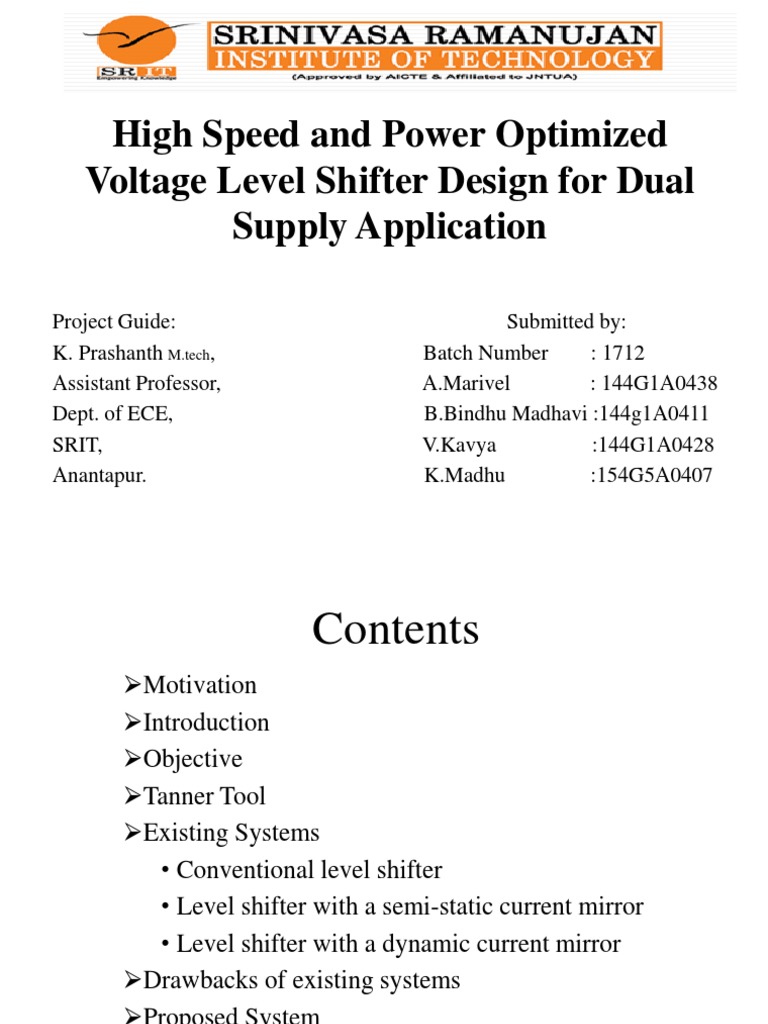 Optimized Voltage Level Shifter Design | PDF