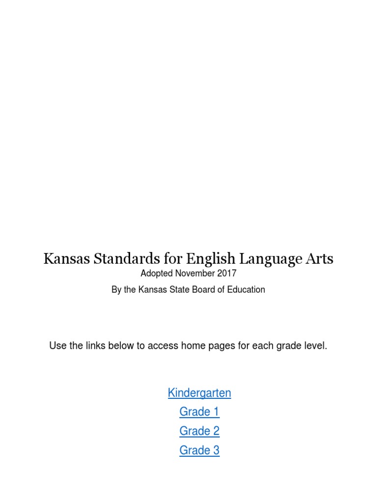 Kansas ELA Standards 2017 | PDF | Syllable | Reading (Process)