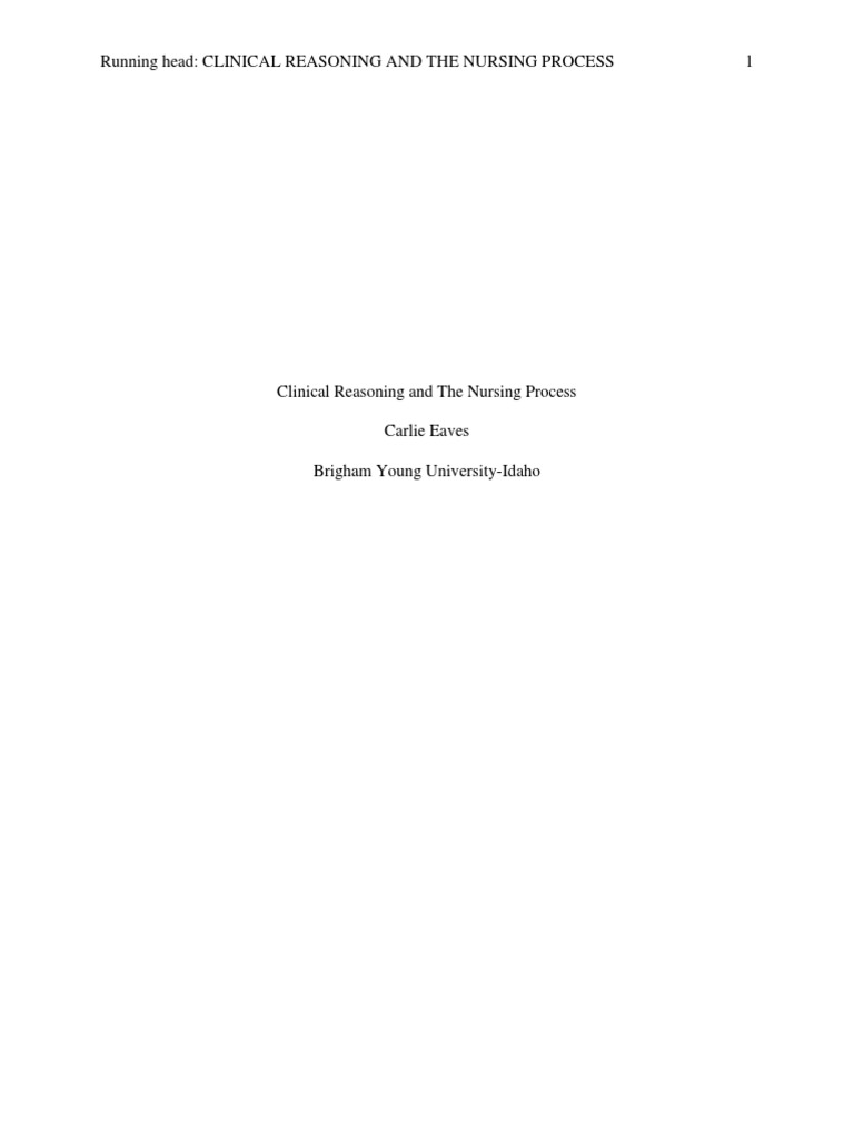 Clinical Reasoning and The Nursing Process | PDF | Critical Thinking ...