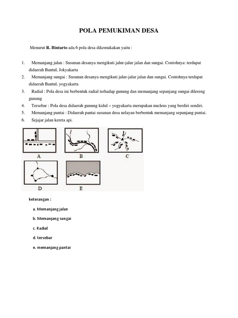 Pola Pemukiman Desa | PDF | Perjalanan | Kajian Bahasa Asing