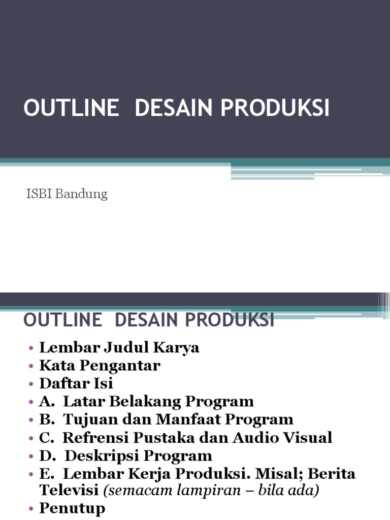 Outline Desain Produksi | PDF