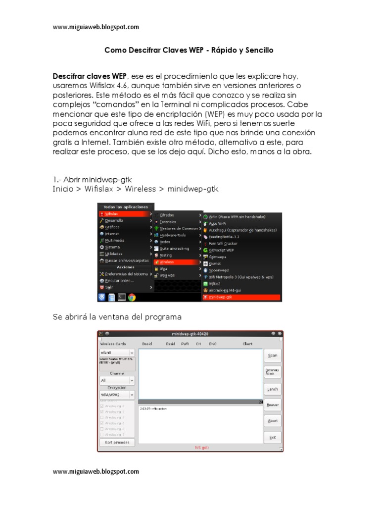 Como Descifrar Claves WEP Con Wifislax 2016 | PDF | Red de computadoras ...