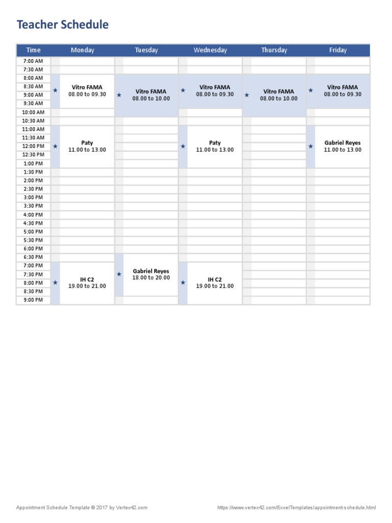 Teacher Appointment Planner | PDF