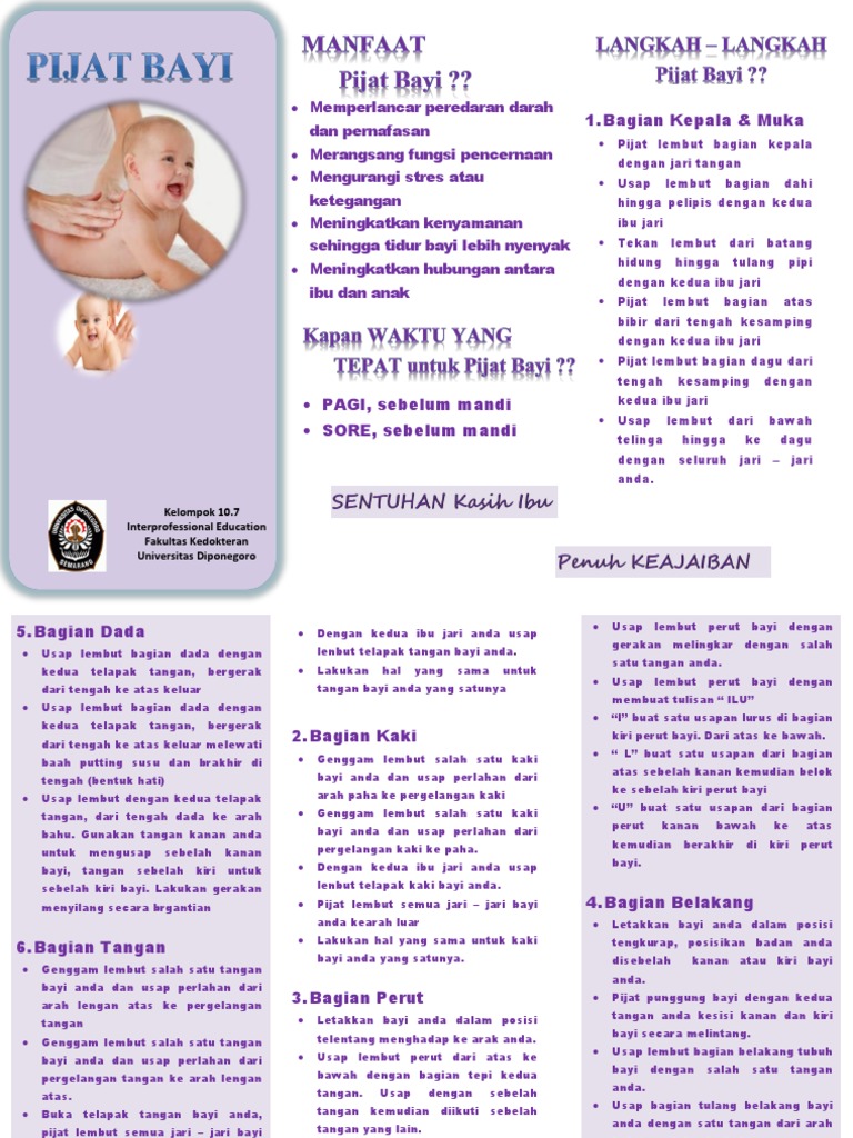 Leaflet Pijat Bayi | PDF