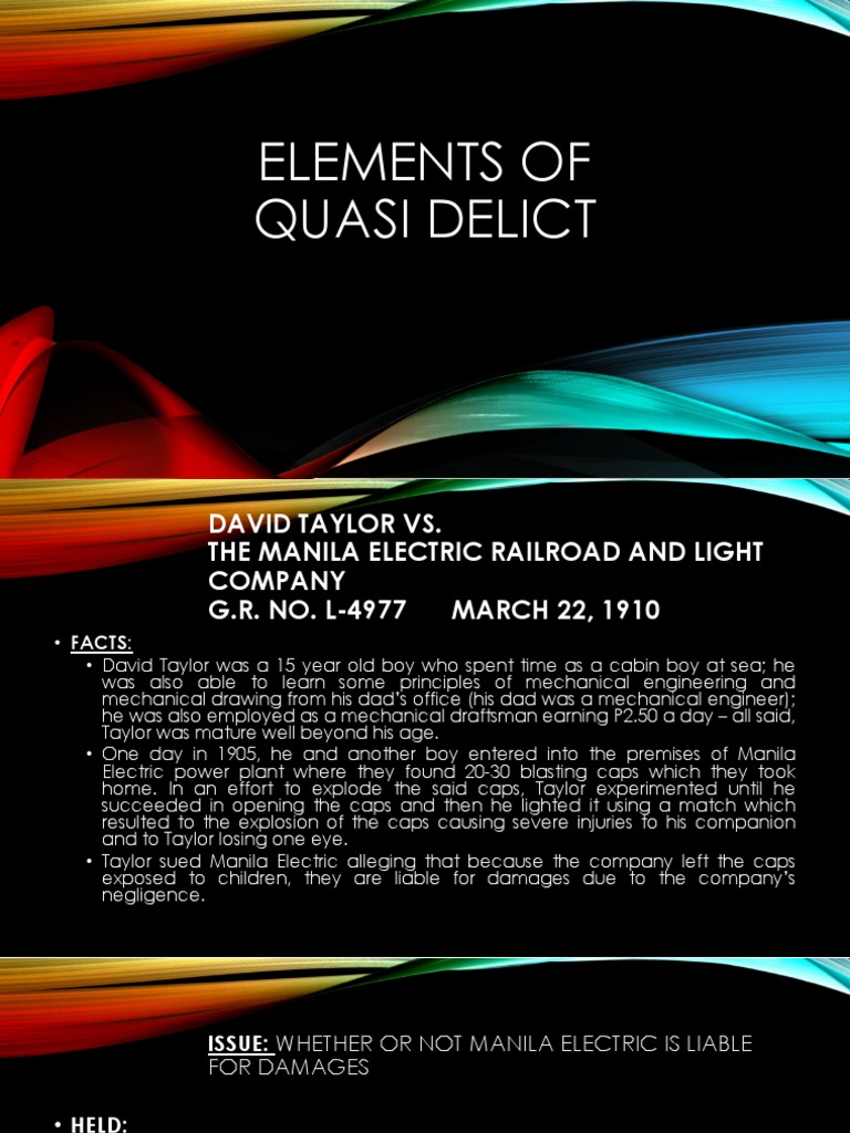 Elements Quasi Delict | Negligence | Crimes