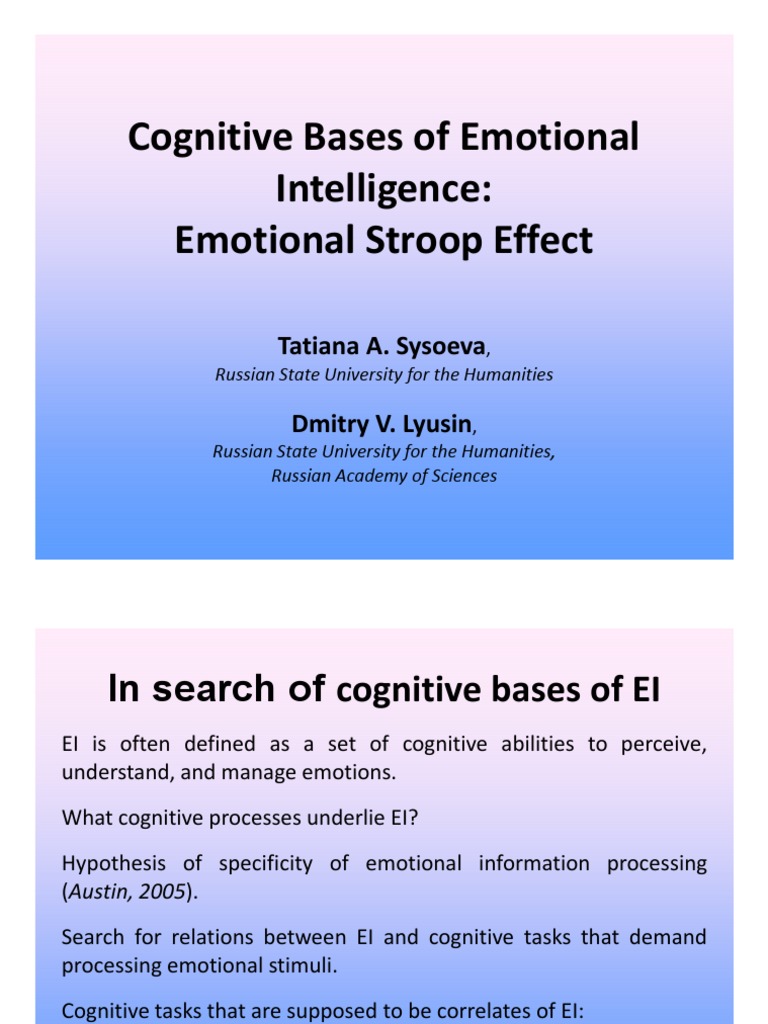Stroop Emocional | PDF | Emotional Intelligence | Attention