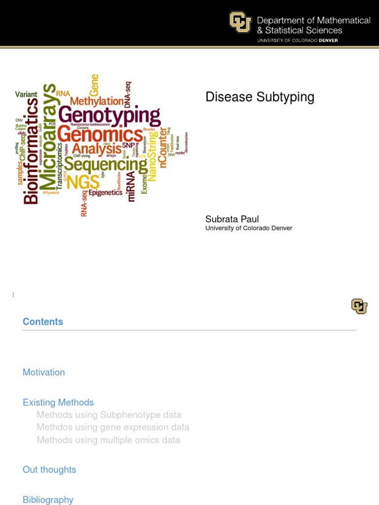 Disease Subtyping | PDF | Genome Wide Association Study | Cluster Analysis