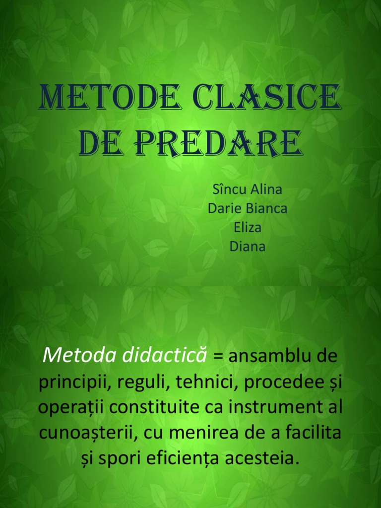 Metode Clasice de Predare | PDF