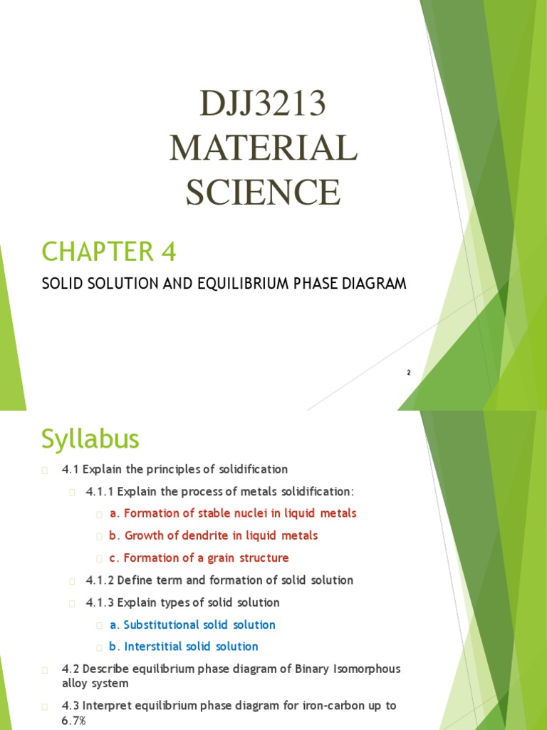 Solid Solutions and Phase Diagrams | PDF | Phase (Matter) | Freezing