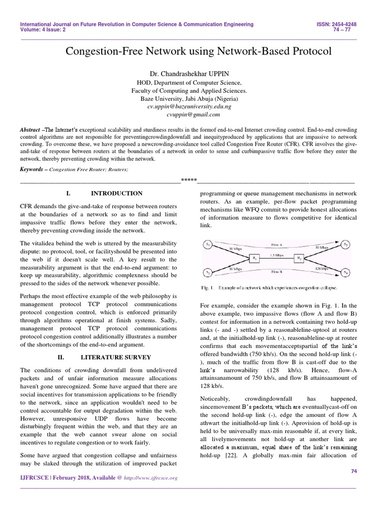 Congestion-Free Network Using Network-Based Protocol: Dr ...