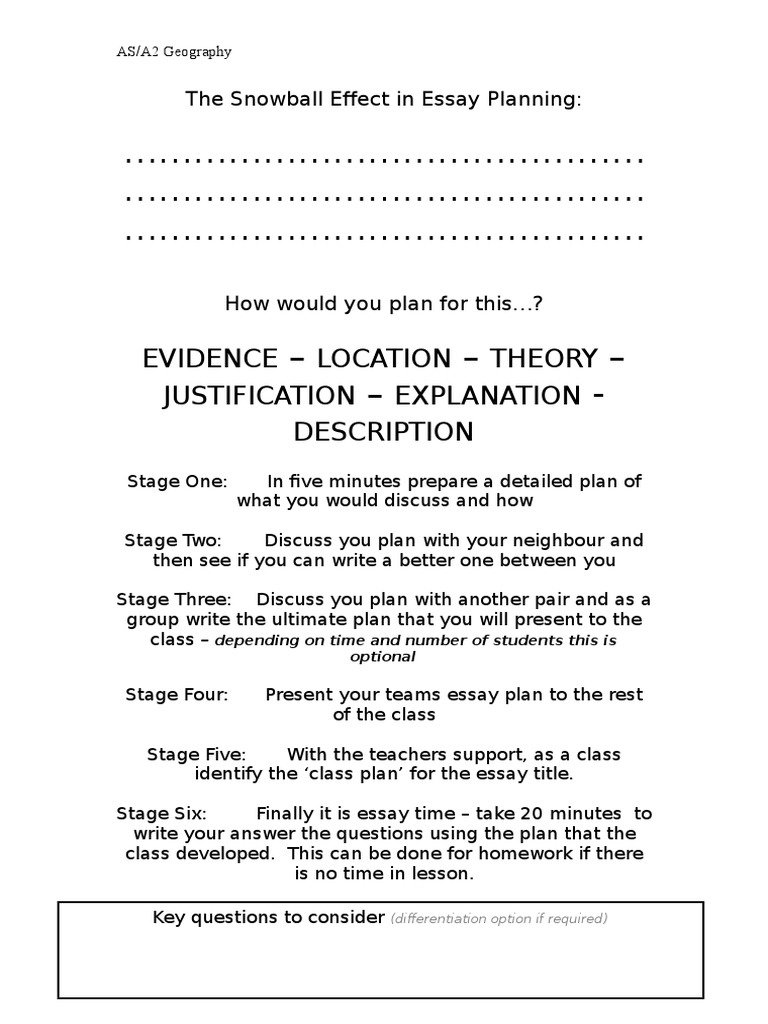 Essay Planning Snowball Method | PDF | Language Arts & Discipline