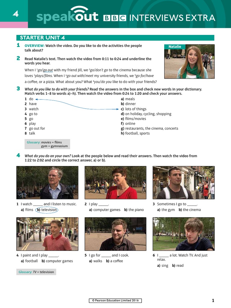 So Stau 4 Interviews Worksheet | PDF | Leisure | Theatre