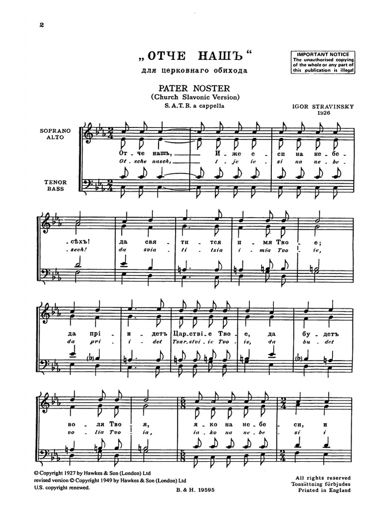 Otche Nash - Stravinsky PDF | PDF