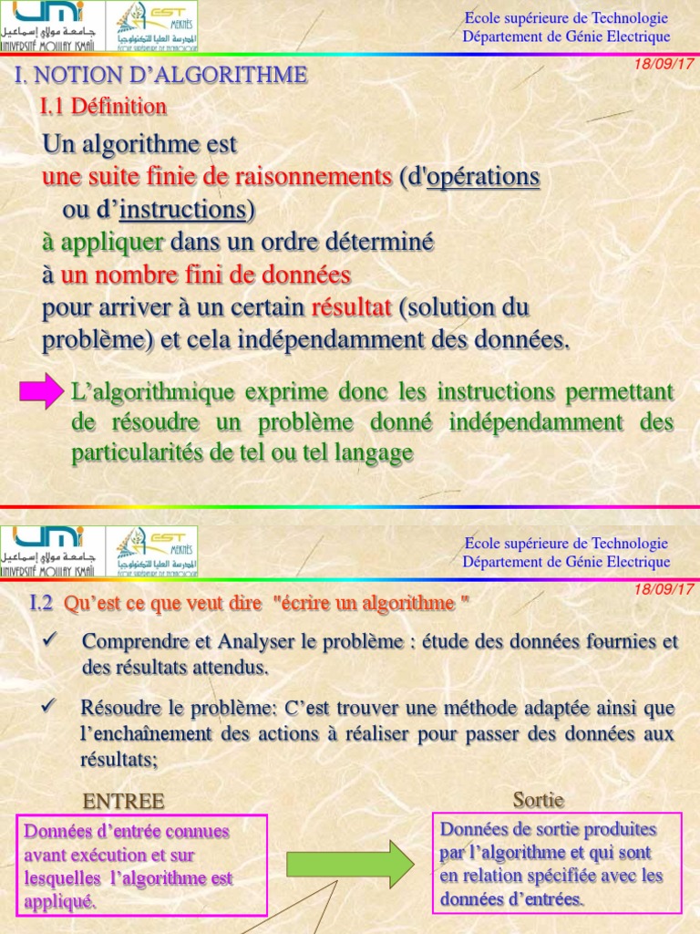 Introduction à l'Algorithmique | PDF | Structure de contrôle | Variable (informatique)