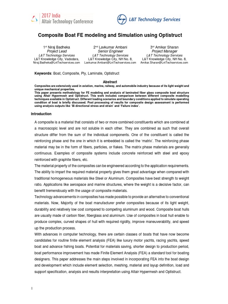 Composite Boat FE Modeling with Optistruct | PDF | Composite Material ...