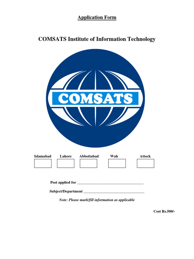 CIIT Application Form for Employment | PDF