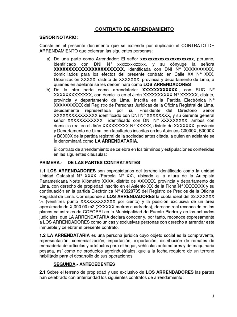 Modelo de Contrato Con Sub Arriendo | PDF | Pagos | Virtud