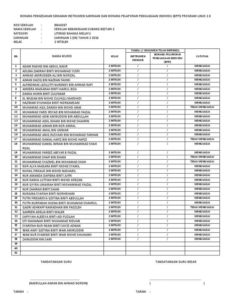 Borang Semakan Bppi 2017 2I | PDF
