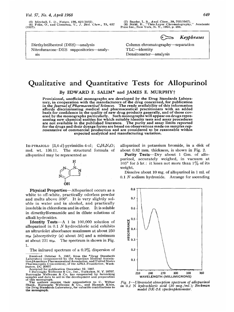 Salim 1968 Alo Puri No L | PDF | Spectrophotometry | Absorbance