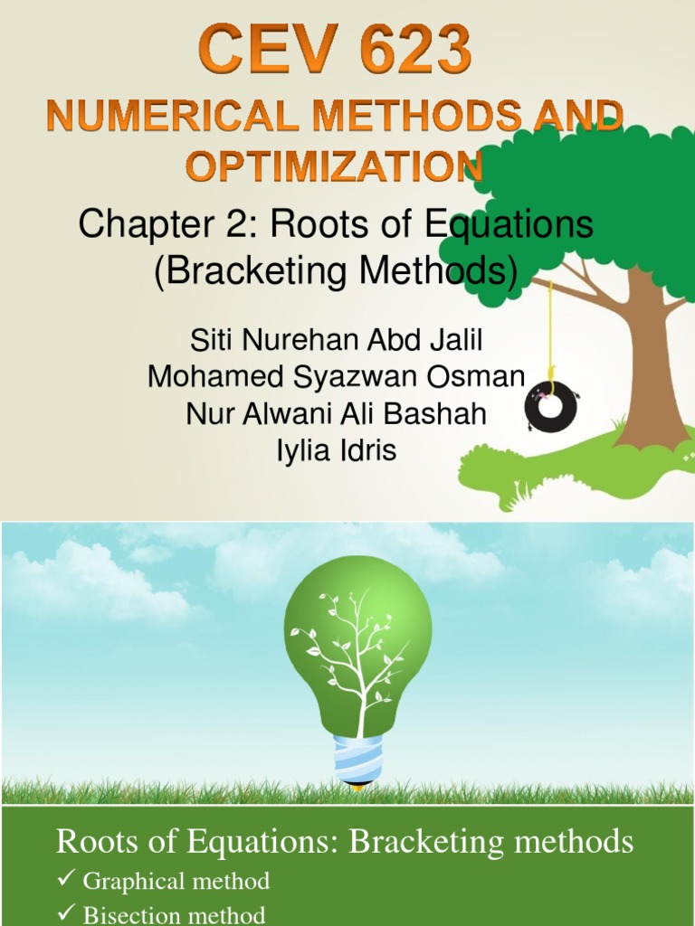 Roots of Equations: Finding Zeros with Bracketing Methods | PDF | Computational Science ...
