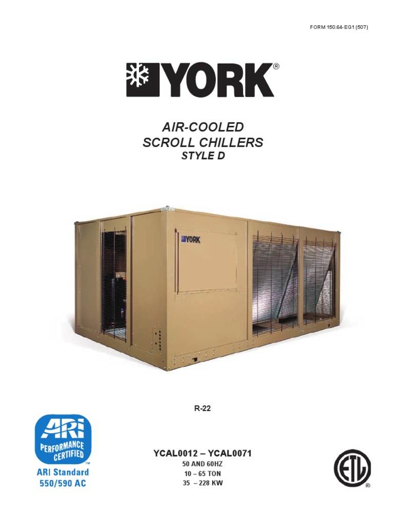 York Aircooled Scroll Chiller | PDF | Heat Exchanger | Hvac