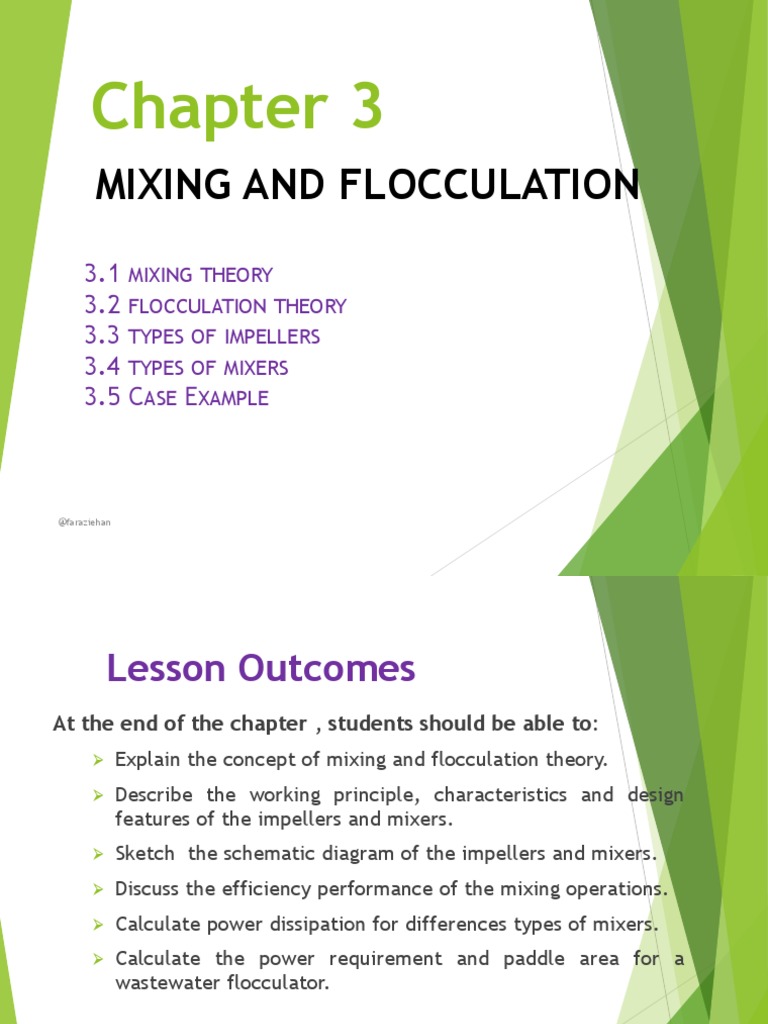 CHAPTER 3 Mixing and Flocculation | PDF | Sewage Treatment | Soft Matter