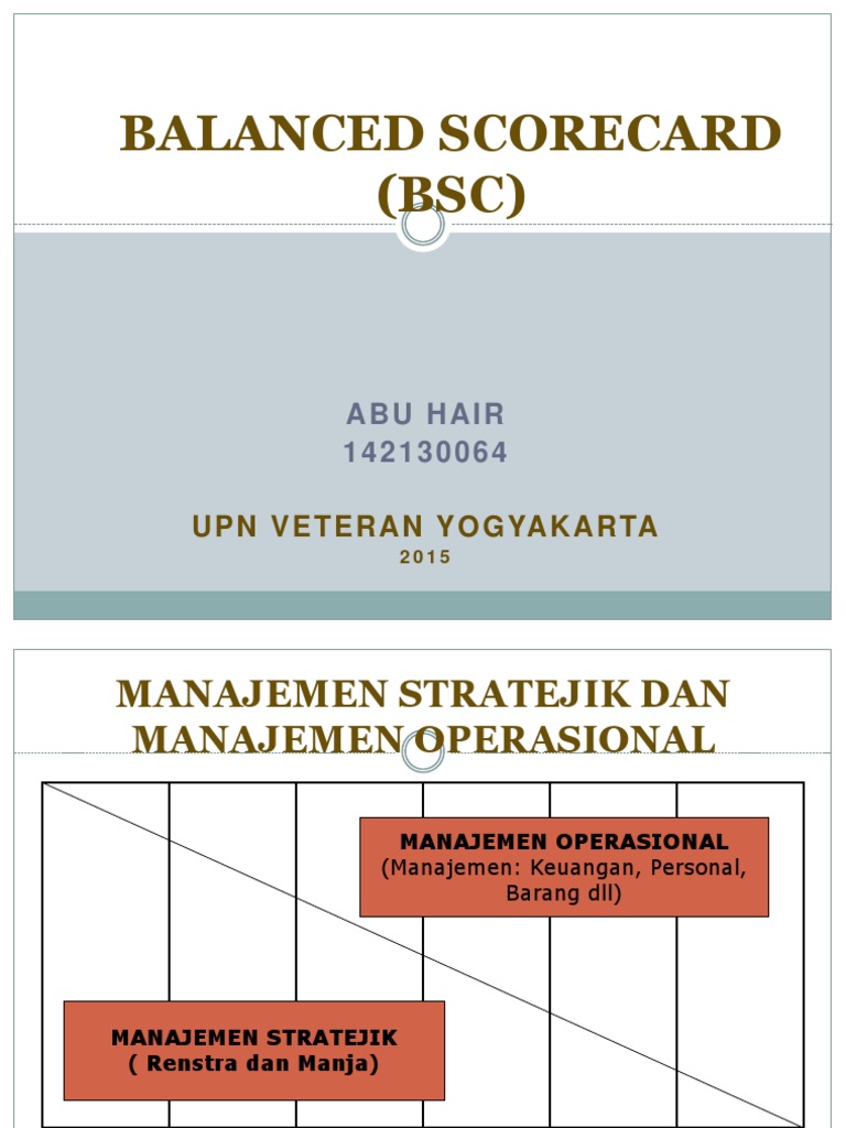 Balanced Scorecard | PDF