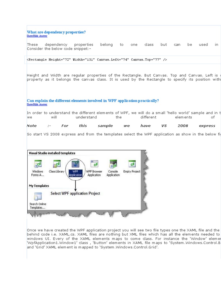 What Are Dependency Properties Pdf Extensible Application Markup Language Windows