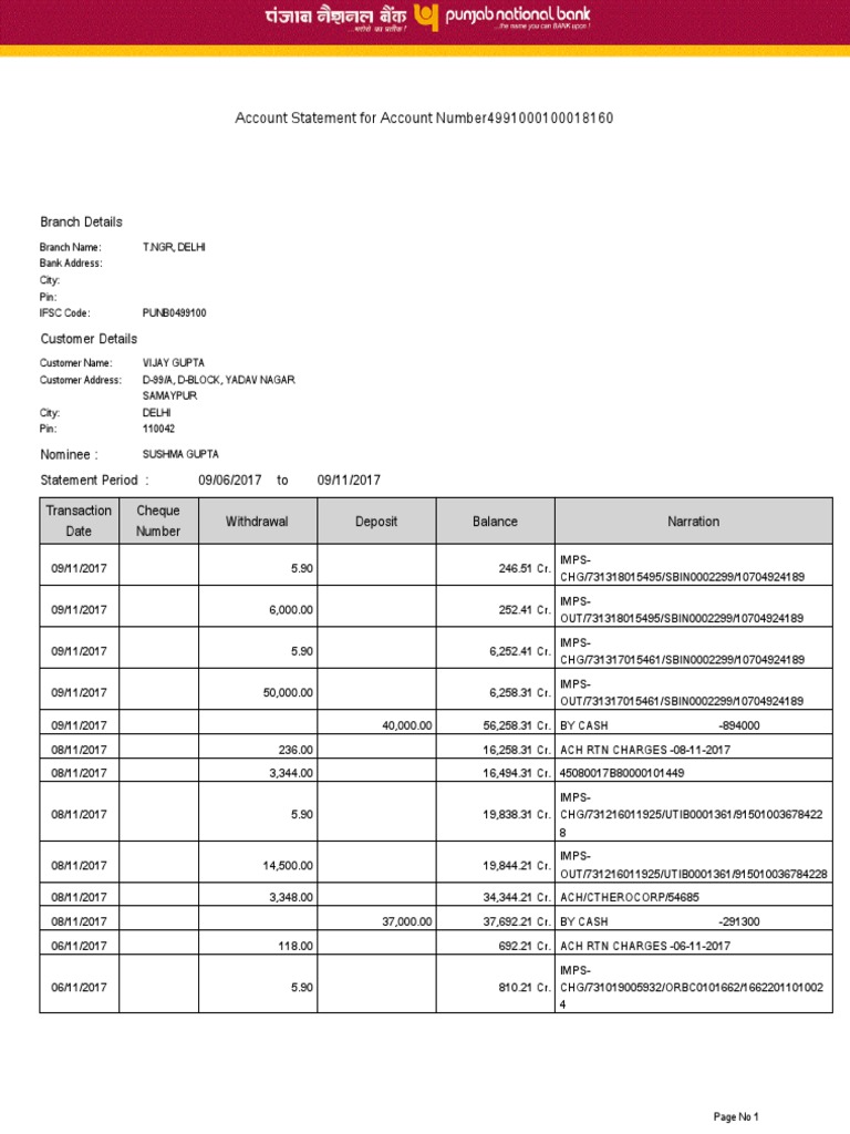 An Insightful Snapshot of Financial Transactions for the Month | PDF ...