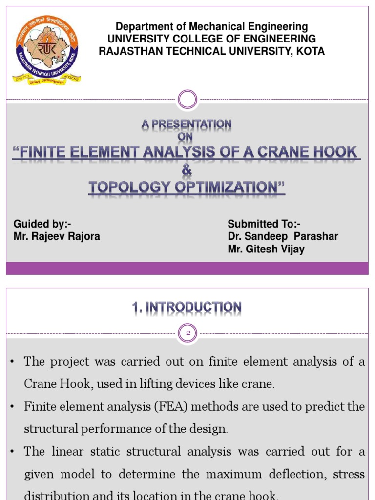 FEM of Crane Hook | PDF | Finite Element Method | Mathematical Optimization