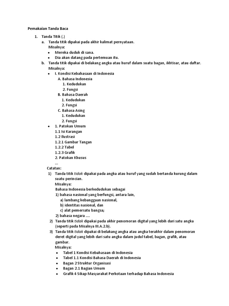 Pemakaian Tanda Baca PUEBI | PDF