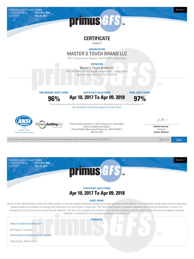 Pgfs Certificate Pa-Pgfs-2085 113219 0 en | PDF | Audit | Business