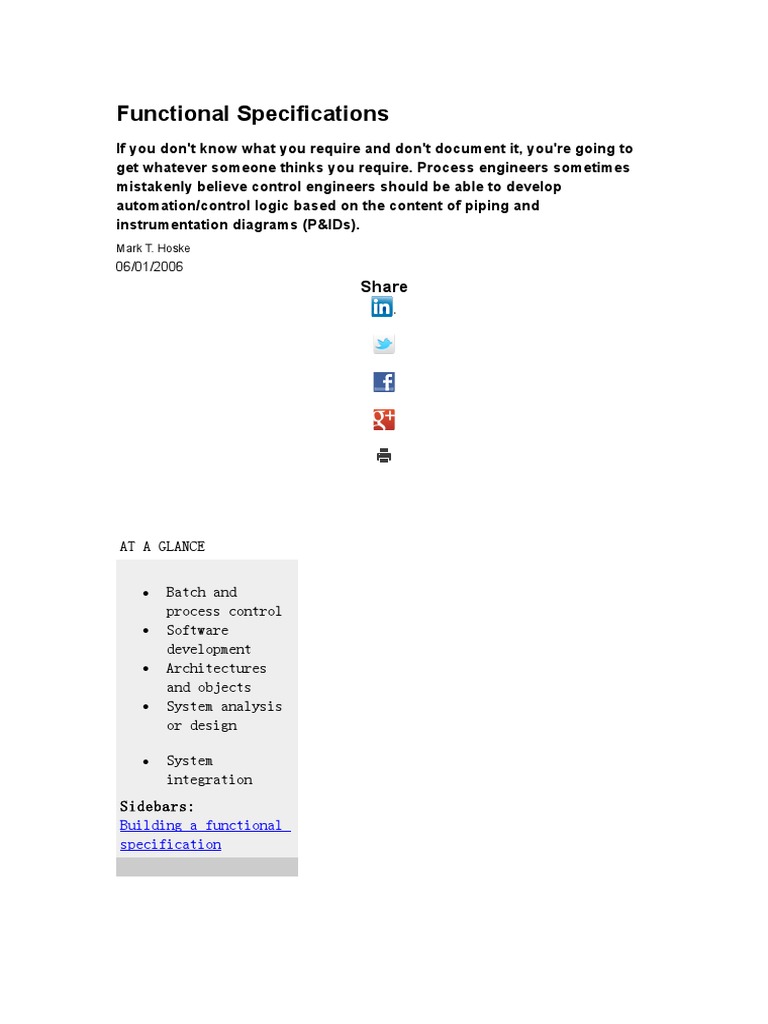 Functional Specifications | PDF | Specification (Technical Standard ...