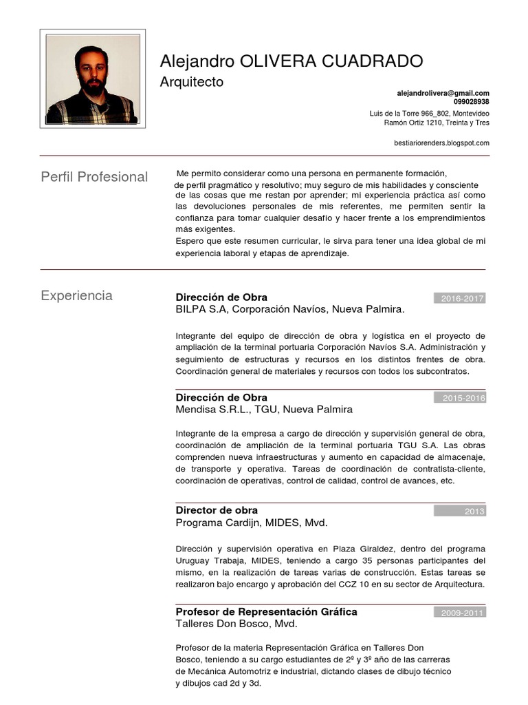 CV Resumen Alejandro Olivera | PDF | Aprendizaje | Sicología