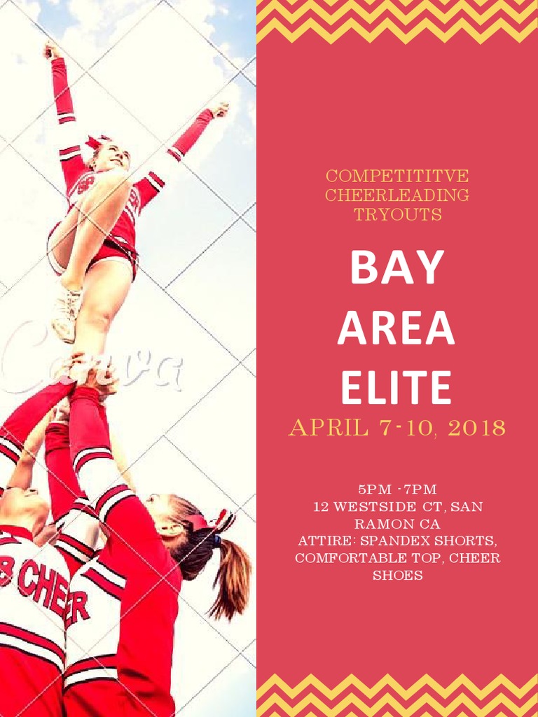 Red and Orange Cheerleading Poster | PDF | Cheerleading | Sports Fandom