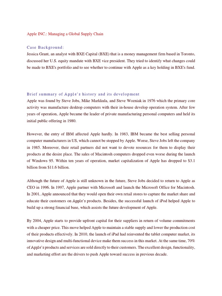 Apple INC | PDF | Apple Inc. | Supply Chain