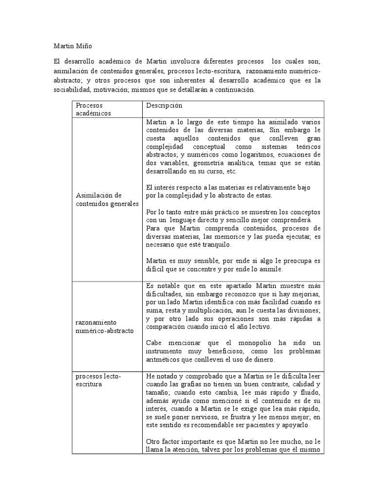 Ejemplo de Informe de Tutor-Sombra | PDF | Lectura (proceso) | Ciencia ...