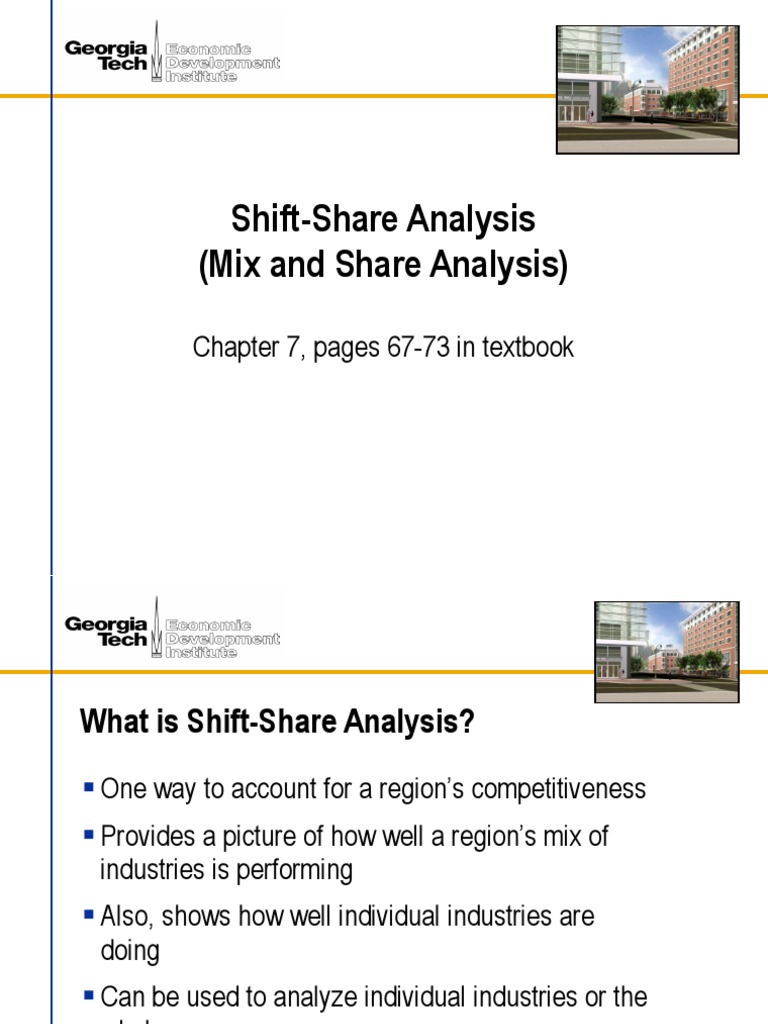 Shift-Share Analysis (Mix and Share Analysis) : Chapter 7, Pages 67-73 ...