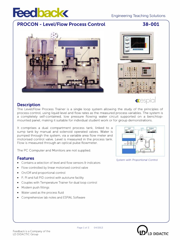 Level/Flow Process Control Trainer | PDF | Control Theory | Flow Measurement
