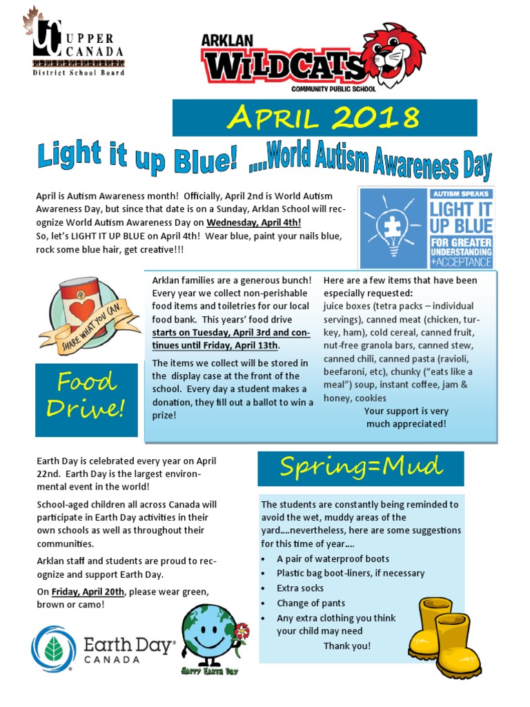 Arklan School April 2018 Events Guide | PDF | Foods