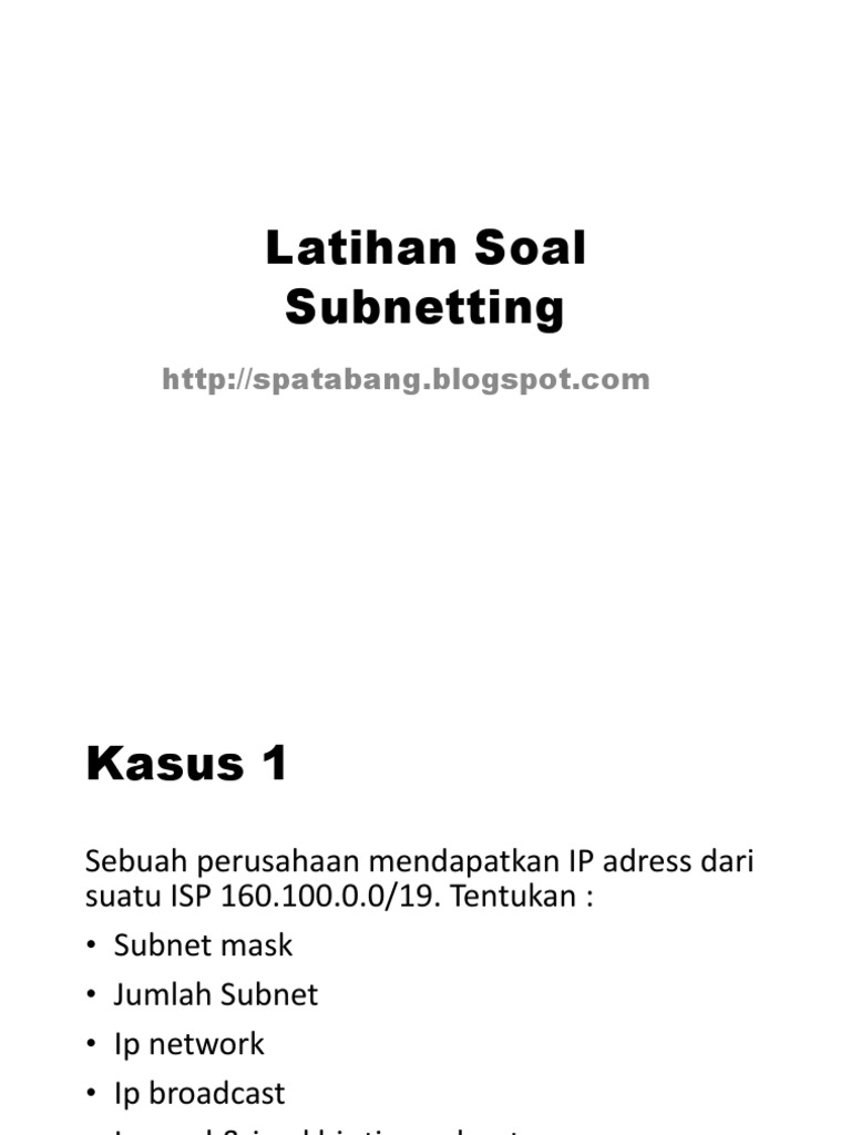 Latihansoalsubneting 150527225244 Lva1 App6892 | PDF