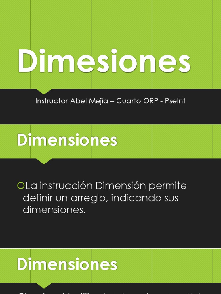 Dimensiones (Arrays o Arreglos) PseInt | PDF | Métodos y materiales de ...