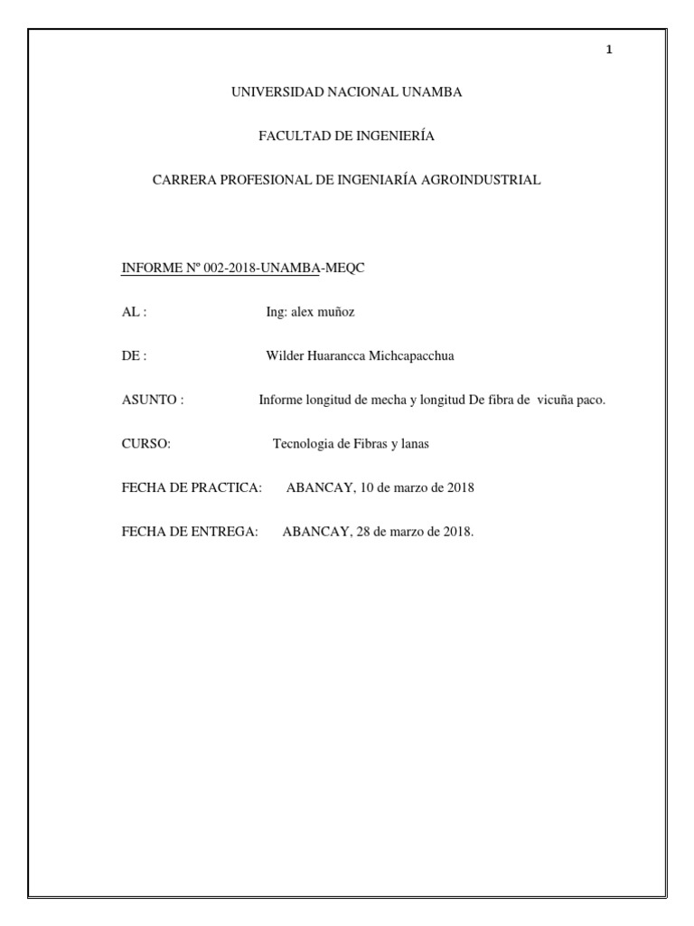 Longitud de Mecha y Longitud de Fibra de Alpaca y Vicuña2 | PDF ...